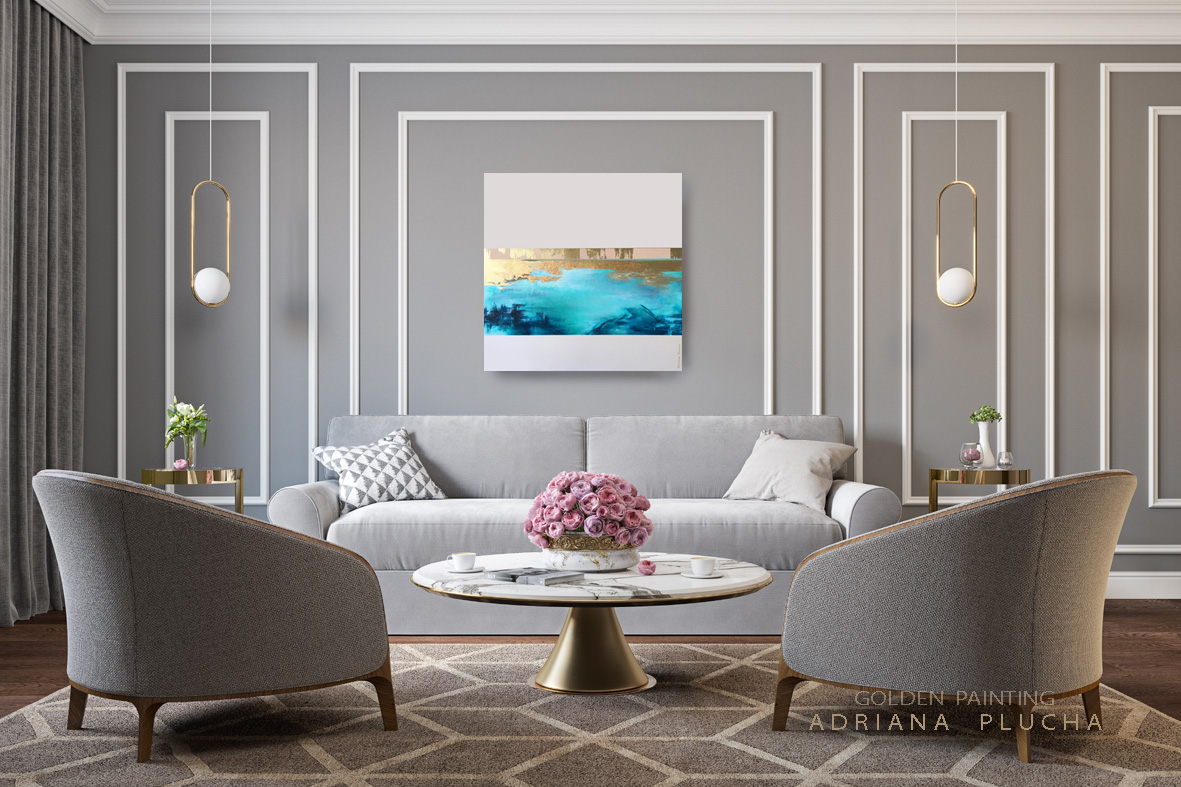 OBRAZY NOWOCZESNE do Salonu - SREBRO Dodatki Glamour